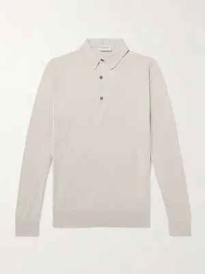 John Smedley John Smedley - Bradwell Slim-Fit Sea Island Cotton Polo Shirt - Men - Neutrals - S Beige