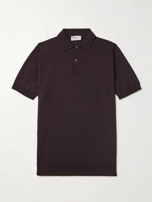 John Smedley Payton Slim-fit Merino Wool Polo Shirt - Brown