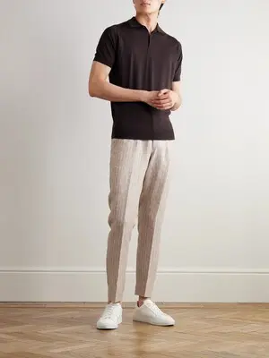 John Smedley Payton Slim-fit Merino Wool Polo Shirt - Brown