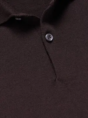 John Smedley Payton Slim-fit Merino Wool Polo Shirt - Brown