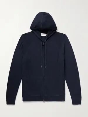 Derek Rose Finley Cashmere Zip-up Hoodie - Blue