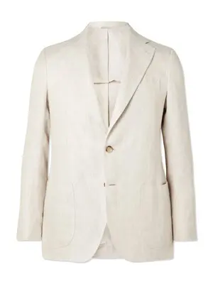 DE PETRILLO Linen Suit Jacket - Neutrals