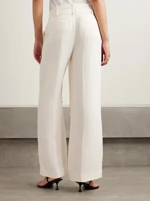 Proenza Schouler Maggi Belted Cloqué Wide-leg Pants - Ecru