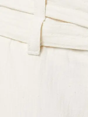 Proenza Schouler Maggi Belted Cloqué Wide-leg Pants - Ecru