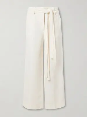 Proenza Schouler Maggi Belted Cloqué Wide-leg Pants - Neutrals