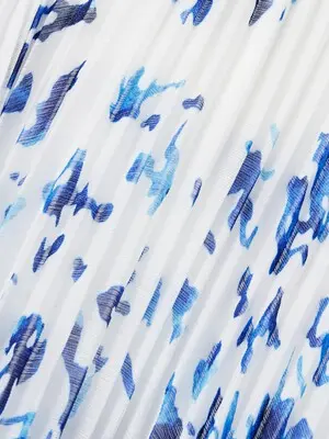 Proenza Schouler Cecily Pleated Printed Crepon Midi Skirt