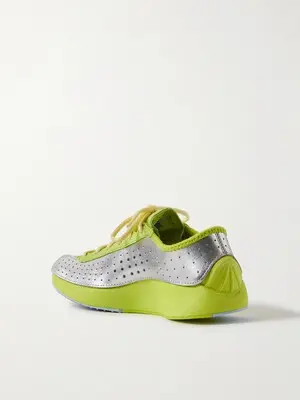 Nike Air Superfly Suede And Perforated Metallic Leather Sneakers - Yellow