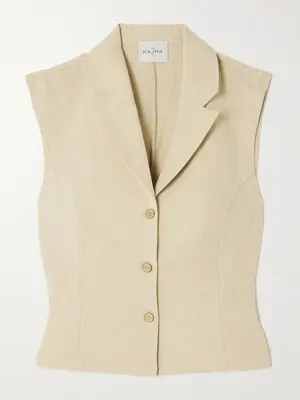 Le Kasha Sawadah Linen Vest - Neutrals