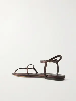 EMME PARSONS Loop Satin Sandals - Brown
