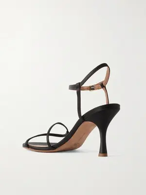 EMME PARSONS Loop Satin Sandals - Black
