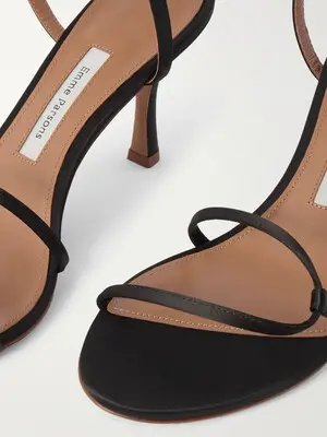 EMME PARSONS Loop Satin Sandals - Black