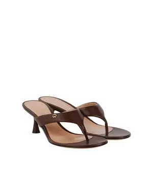 GIANVITO ROSSI Ascent 55 Leather Thong Sandals - Brown