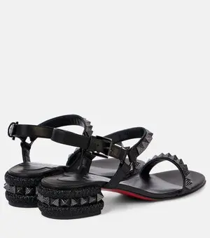 CHRISTIAN LOUBOUTIN Pyrasand 30 Leather Sandals - Black