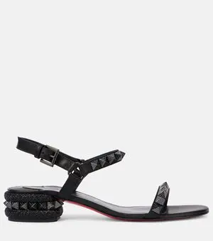 CHRISTIAN LOUBOUTIN Pyrasand 30 Leather Sandals - Black