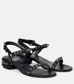 CHRISTIAN LOUBOUTIN Pyrasand 30 Leather Sandals - Black