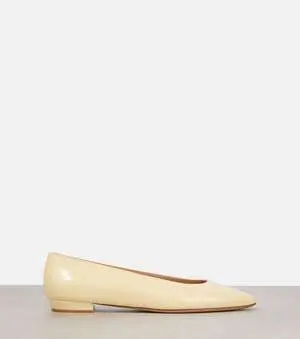 GIANVITO ROSSI Amelia 15 Leather Ballet Flats - Beige