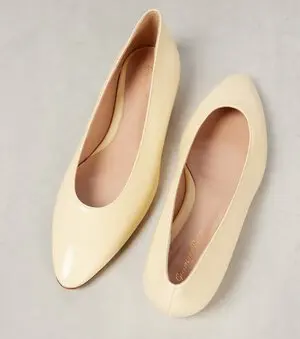 GIANVITO ROSSI Amelia 15 Leather Ballet Flats - Beige