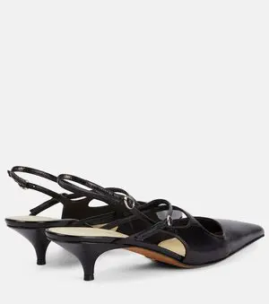 Proenza Schouler Slash Leather Slingback Pumps