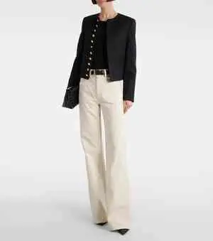 NILI LOTAN Florence Wide-leg Cotton Pants - Beige
