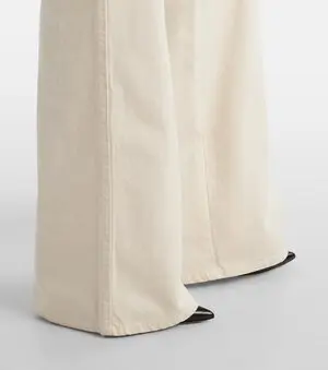 NILI LOTAN Florence Wide-leg Cotton Pants - Beige
