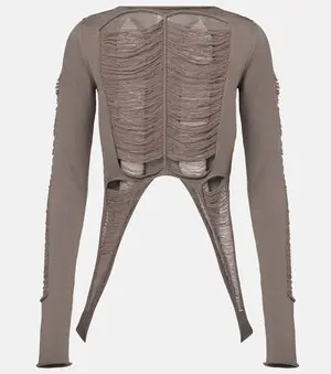 Rick Owens Distressed Virgin Wool Top - Black