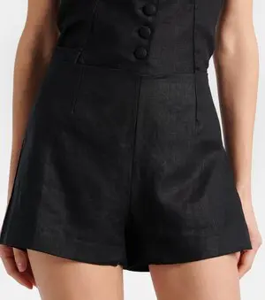 Faithfull The Brand Lila Linen Shorts - Black