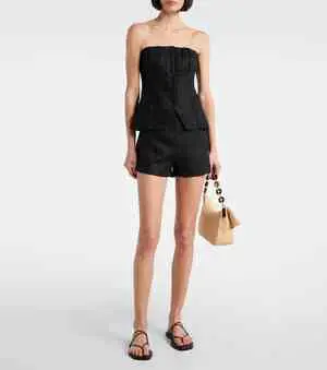 Faithfull The Brand Lila Linen Shorts - Black