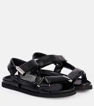 Attico Salinas Leather Sandals - Black