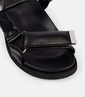 Attico Salinas Leather Sandals - Black