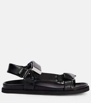 Attico Salinas Leather Sandals - Black