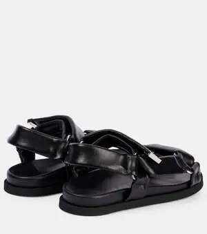 Attico Salinas Leather Sandals - Black