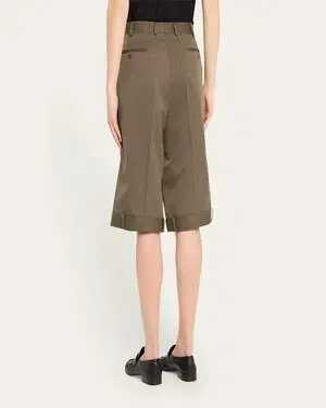 HODAKOVA Upside-down Pleated Bermuda Shorts