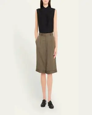 HODAKOVA Upside-down Pleated Bermuda Shorts