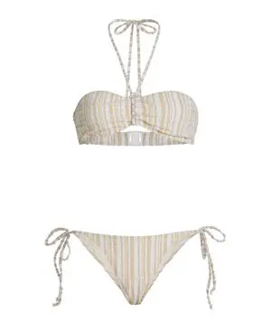 Lisa Marie Fernandez Striped Seersucker Two-piece Bikini - White