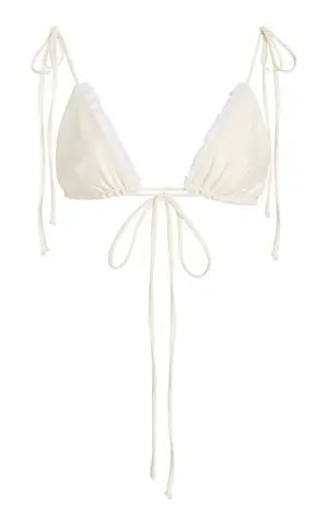 MARE PERPETUA Frill Bikini Top White