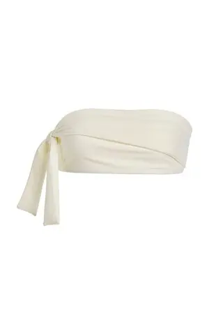 MARE PERPETUA Tie Bandeau Bikini Top - White