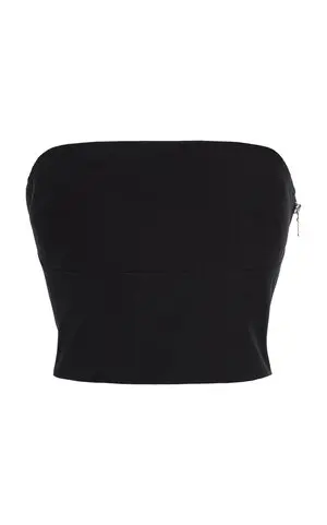 Matteau Strapless Cotton-silk Top - Black