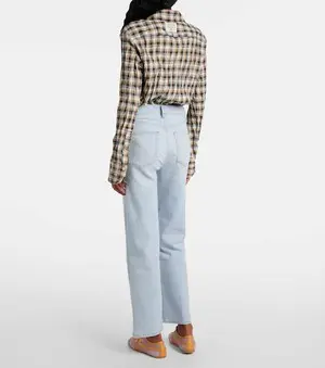 FRAME Le Sleek High-rise Straight Jeans - Blue