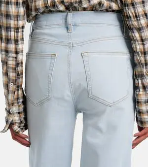 FRAME Le Sleek High-rise Straight Jeans - Blue