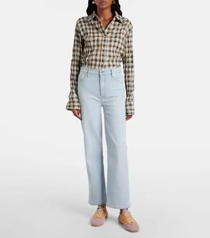 FRAME Le Sleek High-rise Straight Jeans - Blue
