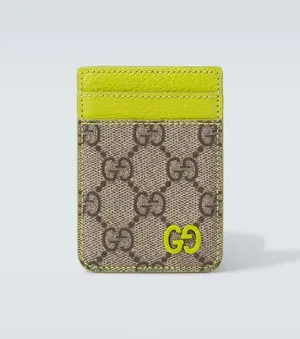 Gucci Gg Canvas And Leather Card Holder - Beige