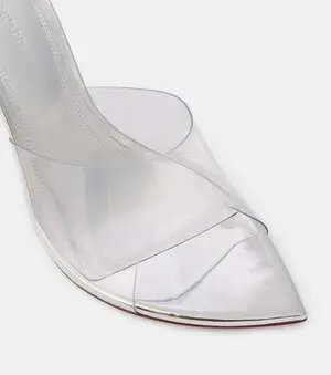 Amina Muaddi Bianca 95 Pvc Mules - Silver