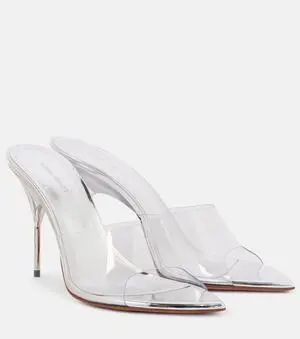 Amina Muaddi Bianca 95 Pvc Mules - Silver