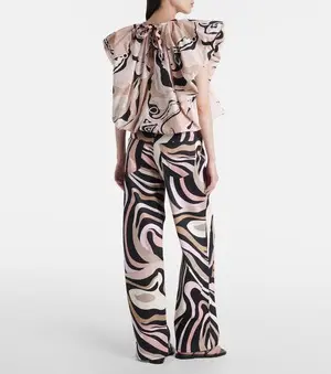 Emilio Pucci Marmo Printed Straight Pants