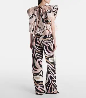 Emilio Pucci Marmo Printed Straight Pants - Multicoloured