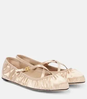 Dolce & Gabbana Vally Satin Ballet Flats - Metallic