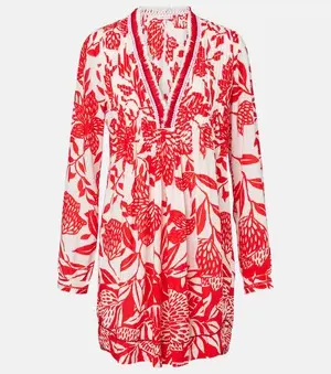 Poupette St Barth Ola Floral Minidress - Red