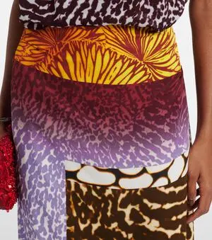 Dries Van Noten Printed Silk Midi Skirt - Multicoloured