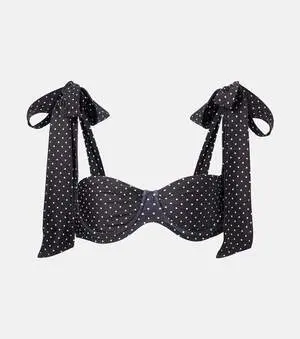 SAME Polka Dot Bikini Top - Black