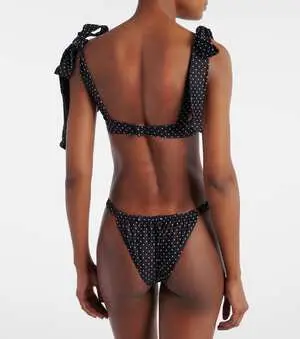 SAME Polka Dot Bikini Top - Black